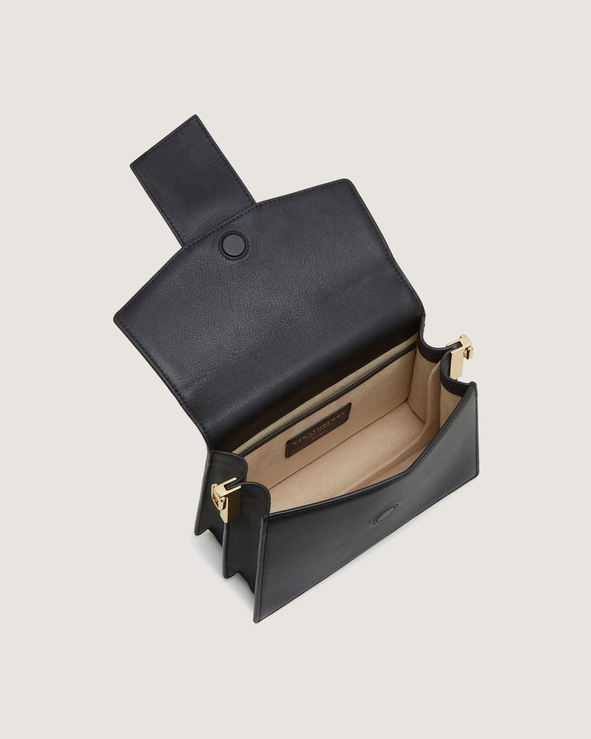 Strathberry - Box Crescent - Leather Shoulder Bag - Black