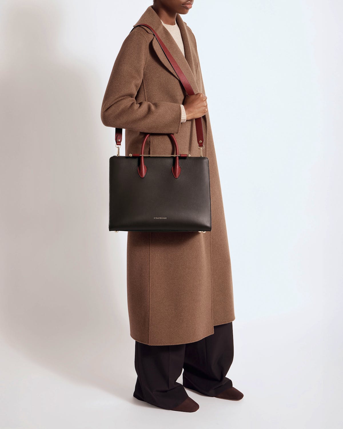 Strathberry - Tote - Top Handle Leather Tote Bag - Brown